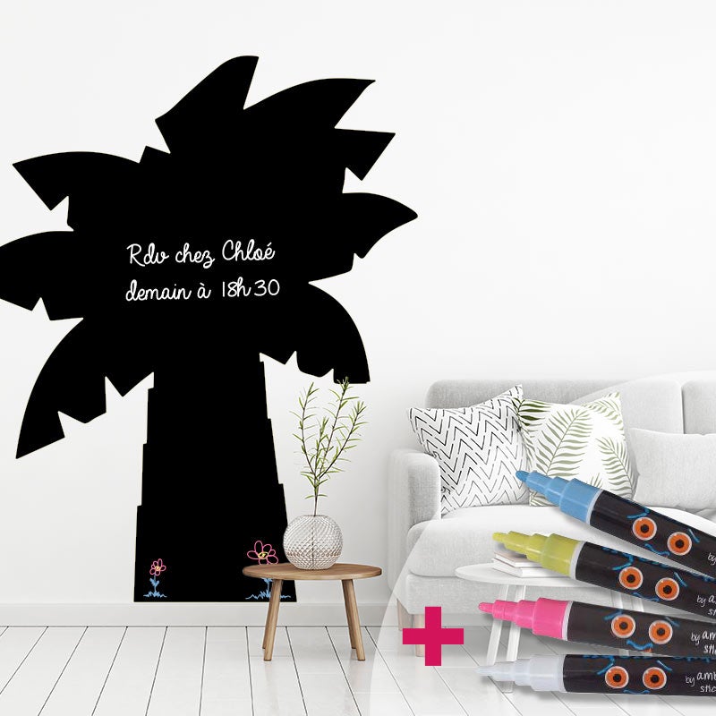 Vinilo pizarra palma + 4 tizas liquidas - adhesivo de pared ...