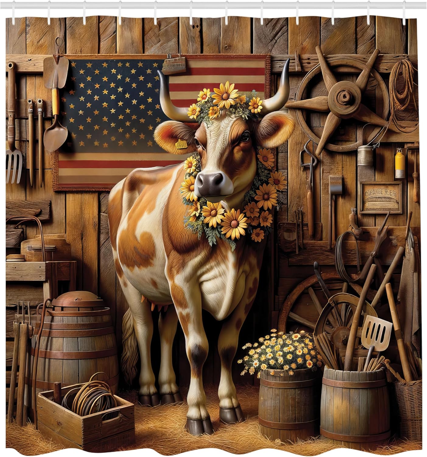 Tenda da doccia rustica, tema principale del cottage in stile fattoria ...