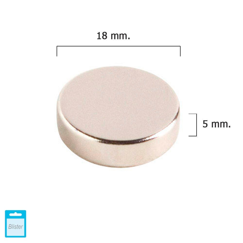 Magnete Rotondo Al Neodimio Wolfpack Ø 18x5 mm. (Blister 1 pezzo ...