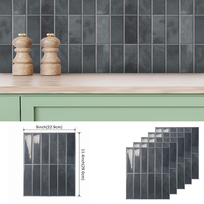 Crédence de Cuisine 3D Gris Foncé - 4 Panneaux Décoratifs Autocollants ...