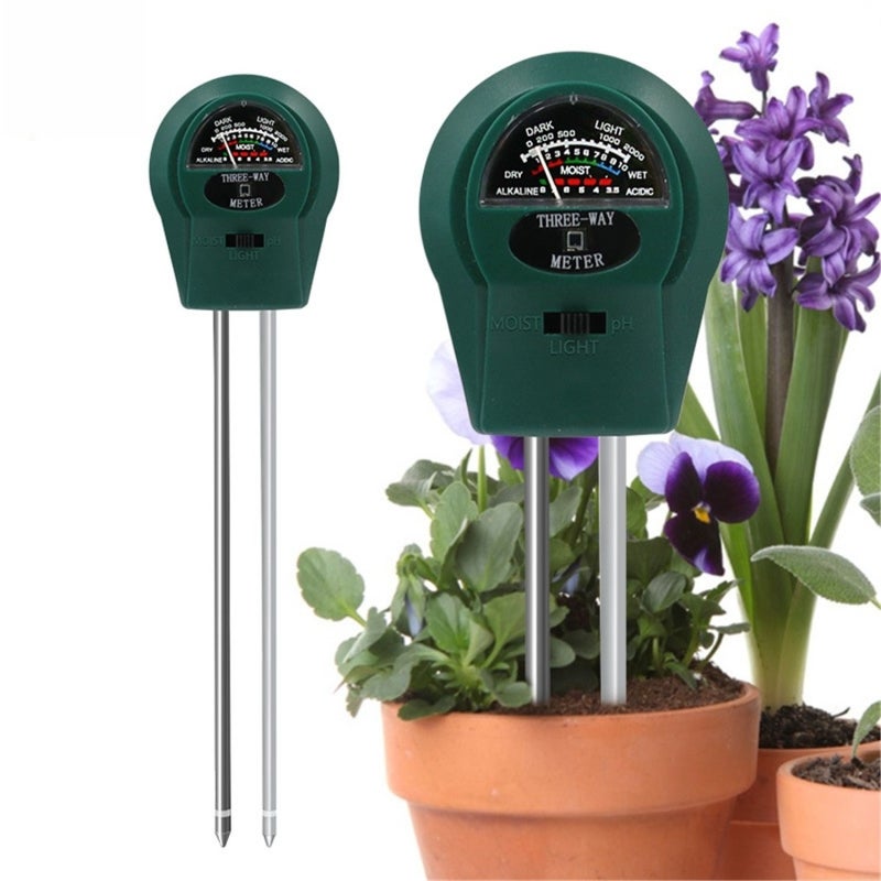 Probador de suelo 3 en 1 ST-01, medidor de luminosidad, pH, jardinería ...