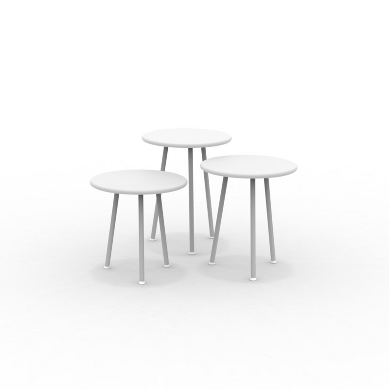 Kit 3 pièces Tables basses en métal 40x40 cm Blanc gaufré | Leroy Merlin