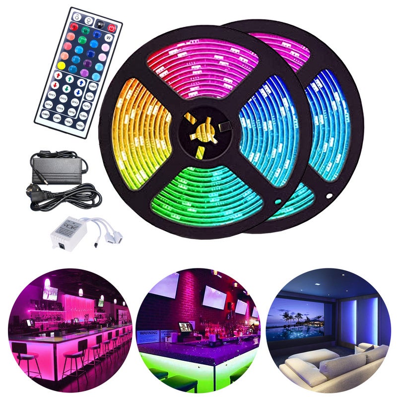 Ruban LED lumineux Bande LED pour Chambre, Mariage, Fête Cuisine RVB ...