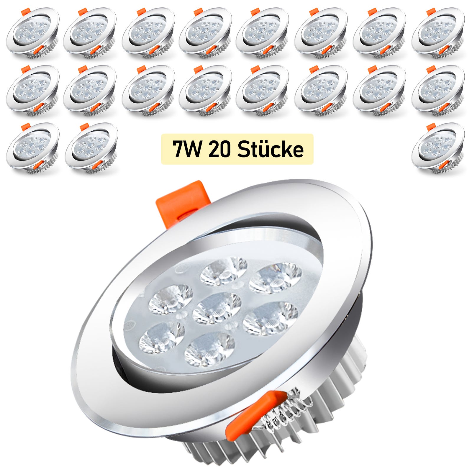 Lot De 20 Spot Encastrable à Led Intégrés Spots à Encastrer 3w Blanc