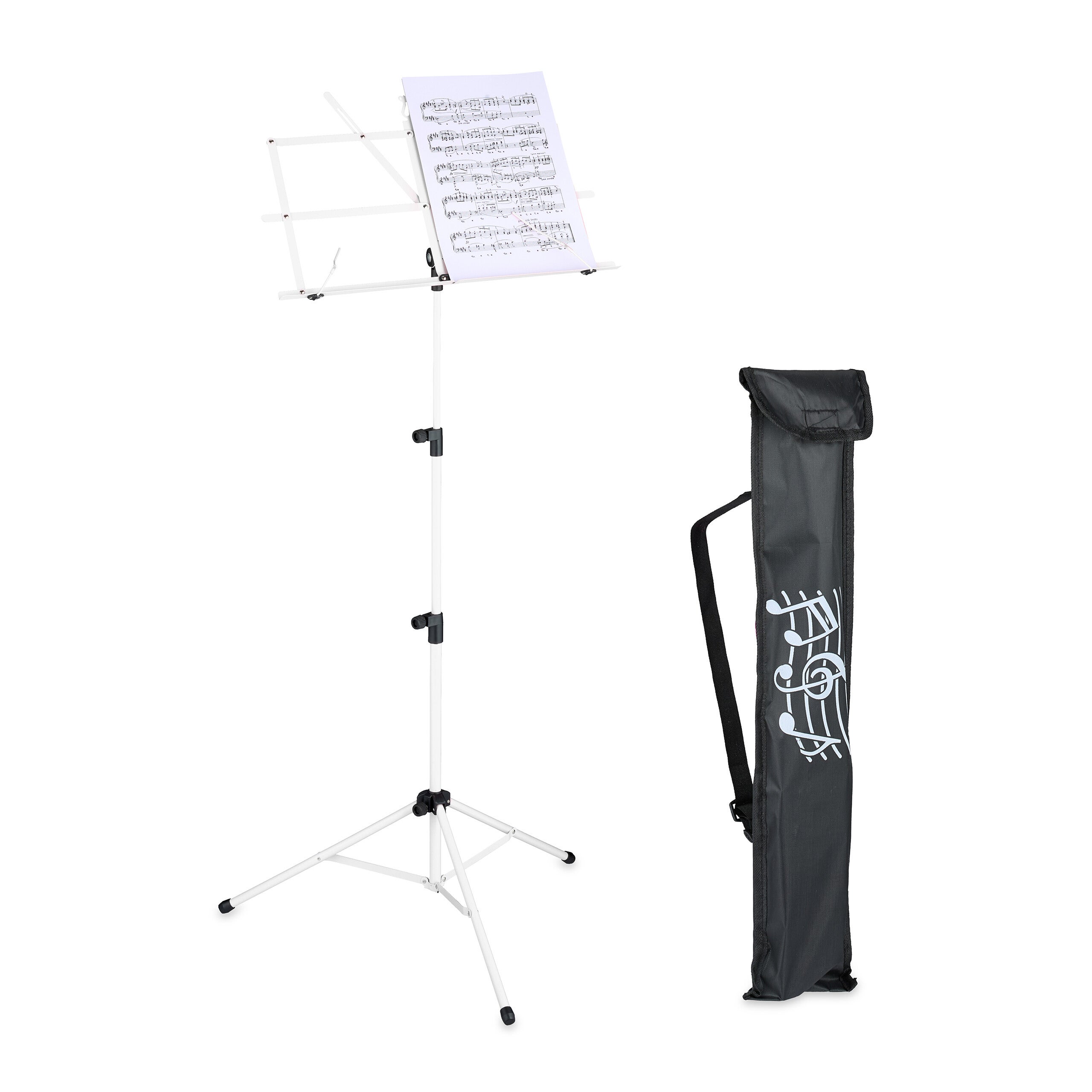 Relaxdays Pupitre de musique, pliable, métallique, réglable en hauteur ...