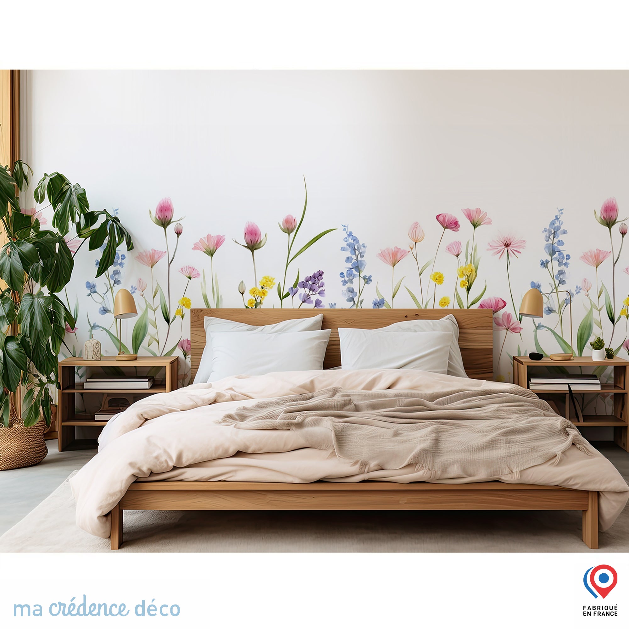 Papier peint Fleurs colorées et aquarelle 2 - Intissé - L.400 x H.280 ...