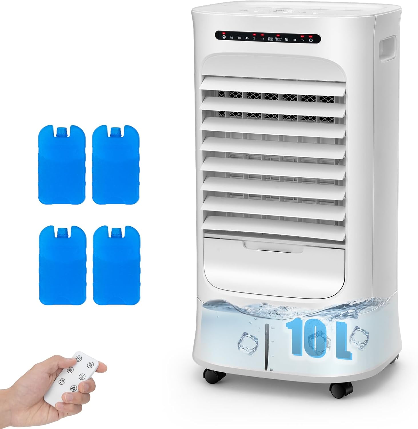 Rafraîchisseur d'Air Mobile 4 EN 1, Réservoir d’Eau 10L ...