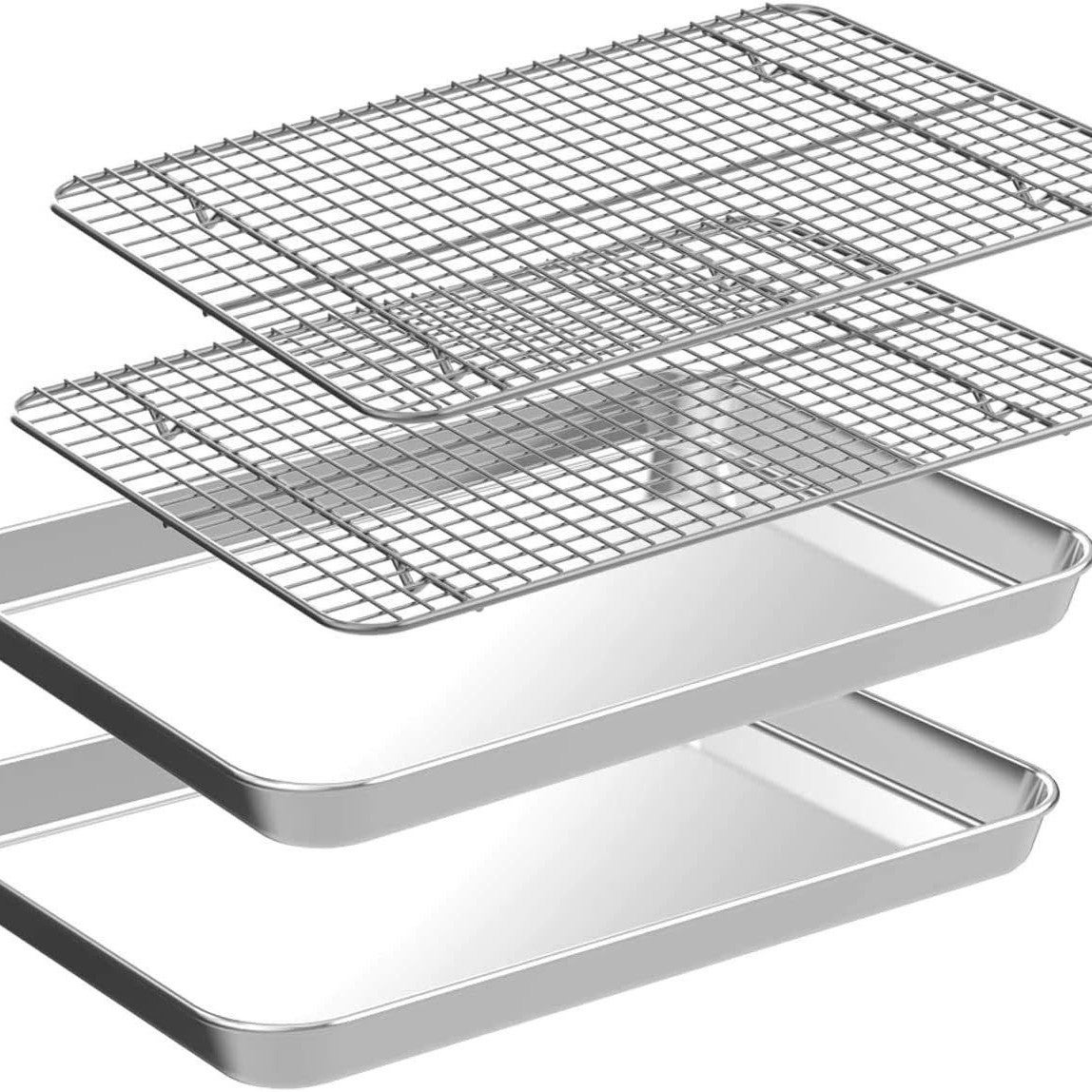 Plaques de cuisson carrées avec grilles de refroidissement [2 plaques ...