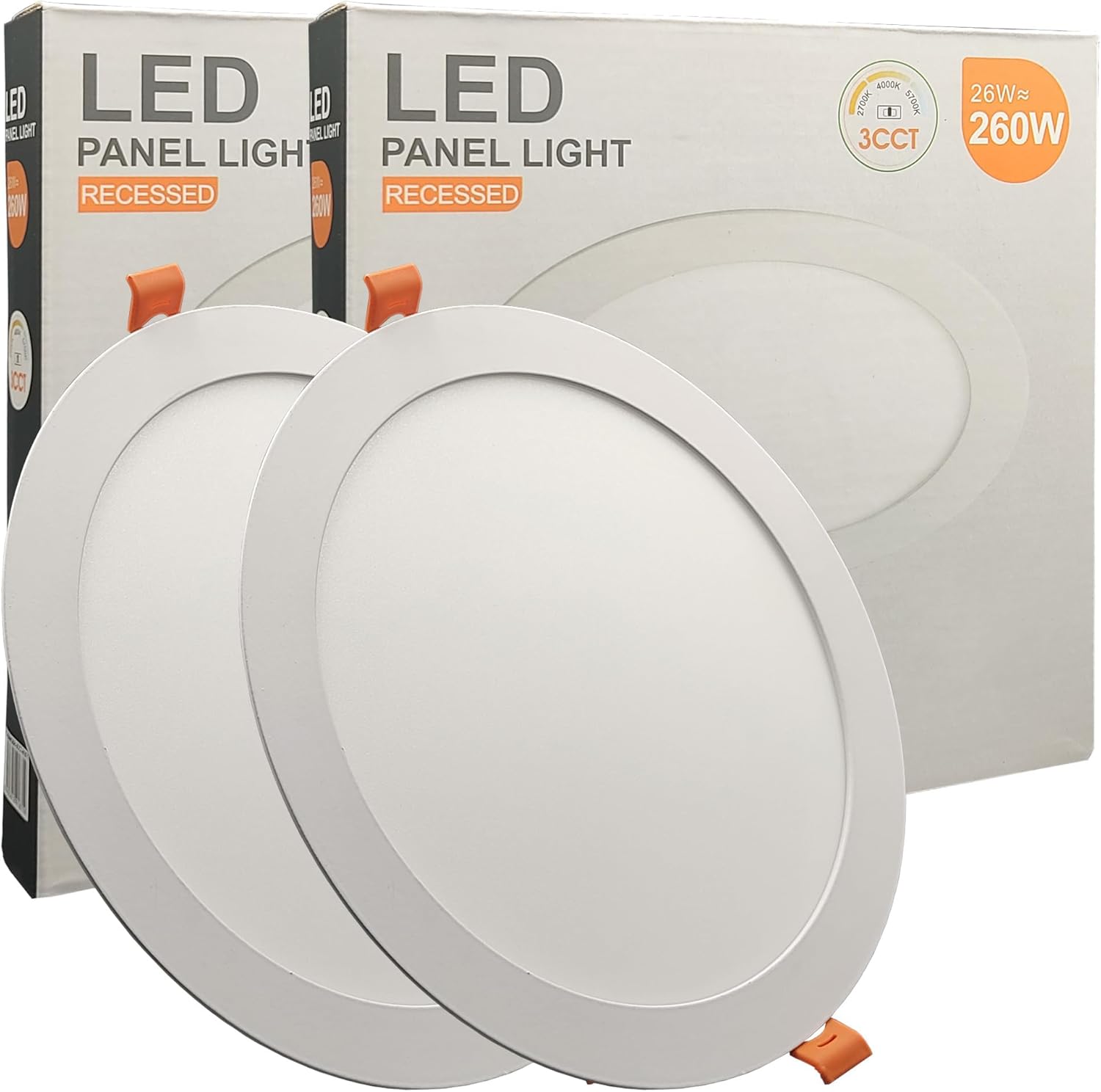 Pack x2 Downlight Circulaire 24cm, 26W (260W), 2800Lm, Spot Encastré ...