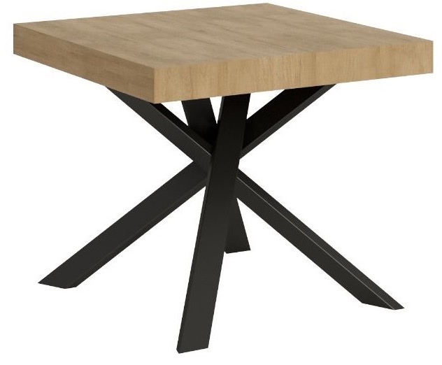 Petite table carrée extensible 90x90-194 pieds acier anthracite Karzy ...