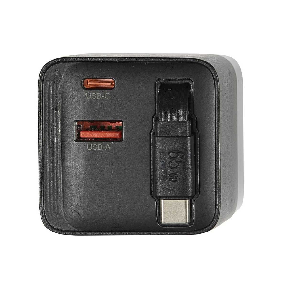 Adaptateur secteur port USB et type C 65 Watt + câble USB-C intégré ...