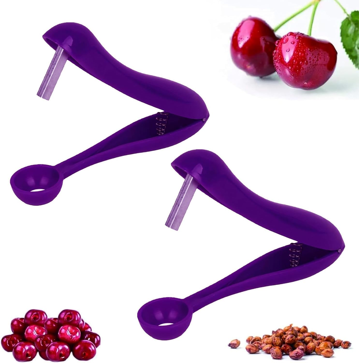 Juego de 2 deshuesadores de cerezas - Eliminación rápida de huesos de ...