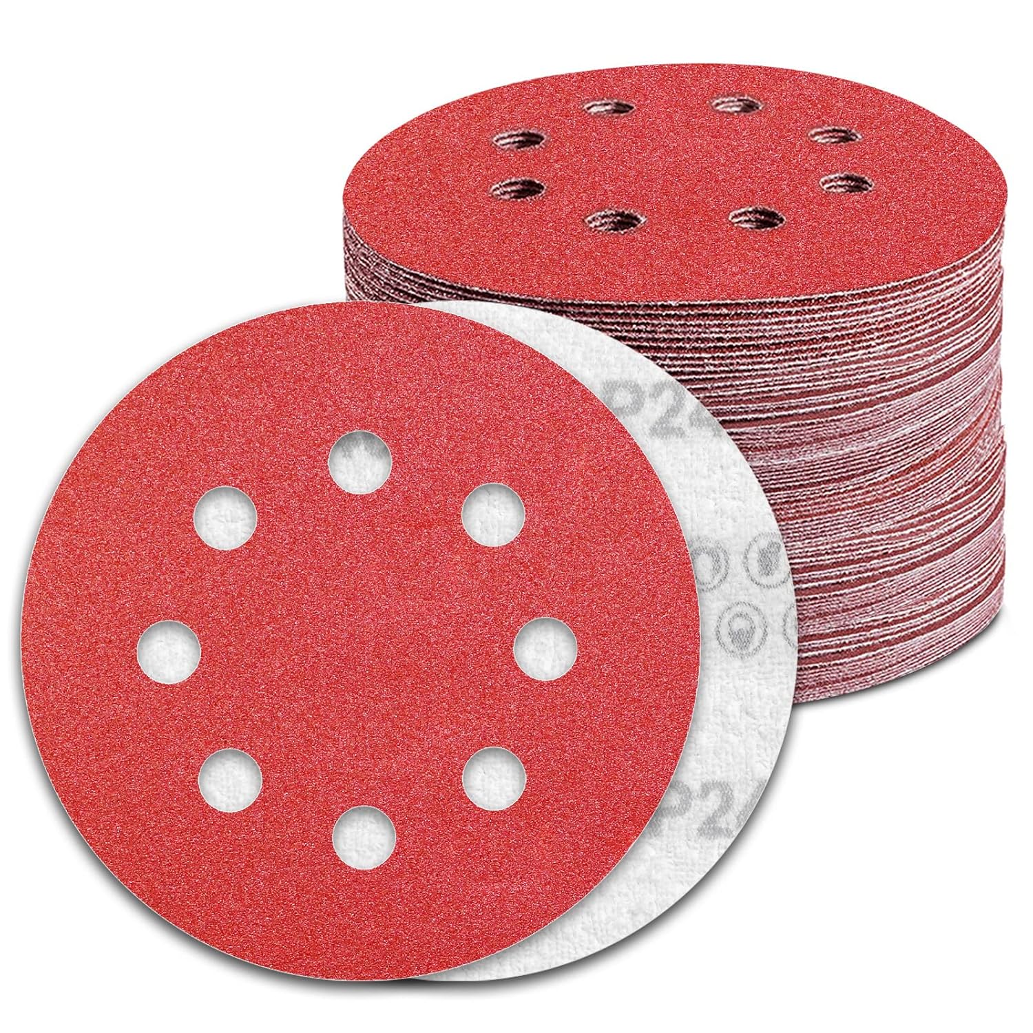 Disques Abrasifs 125mm Grain 240 Papier Poncer 100 Pièces 8 Trous ...