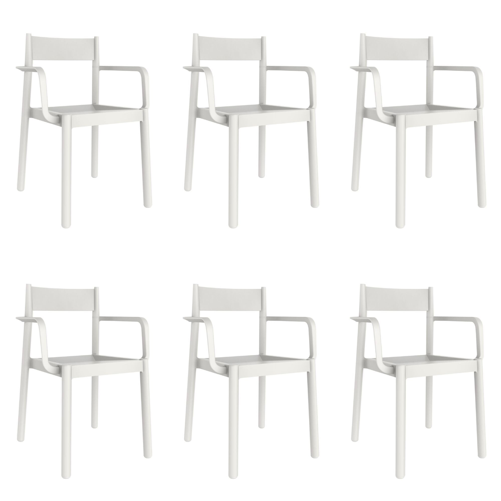 Garbar DANNA Set 6 Silla Con Brazos Interior, Exterior Blanco | Leroy ...