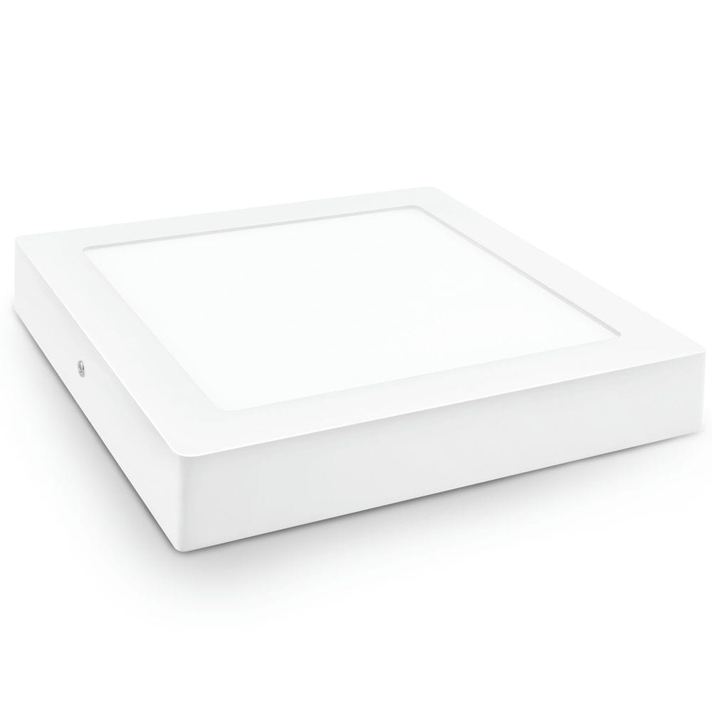 Downlight LED carré mat blanc surface 24w chaud | Leroy Merlin