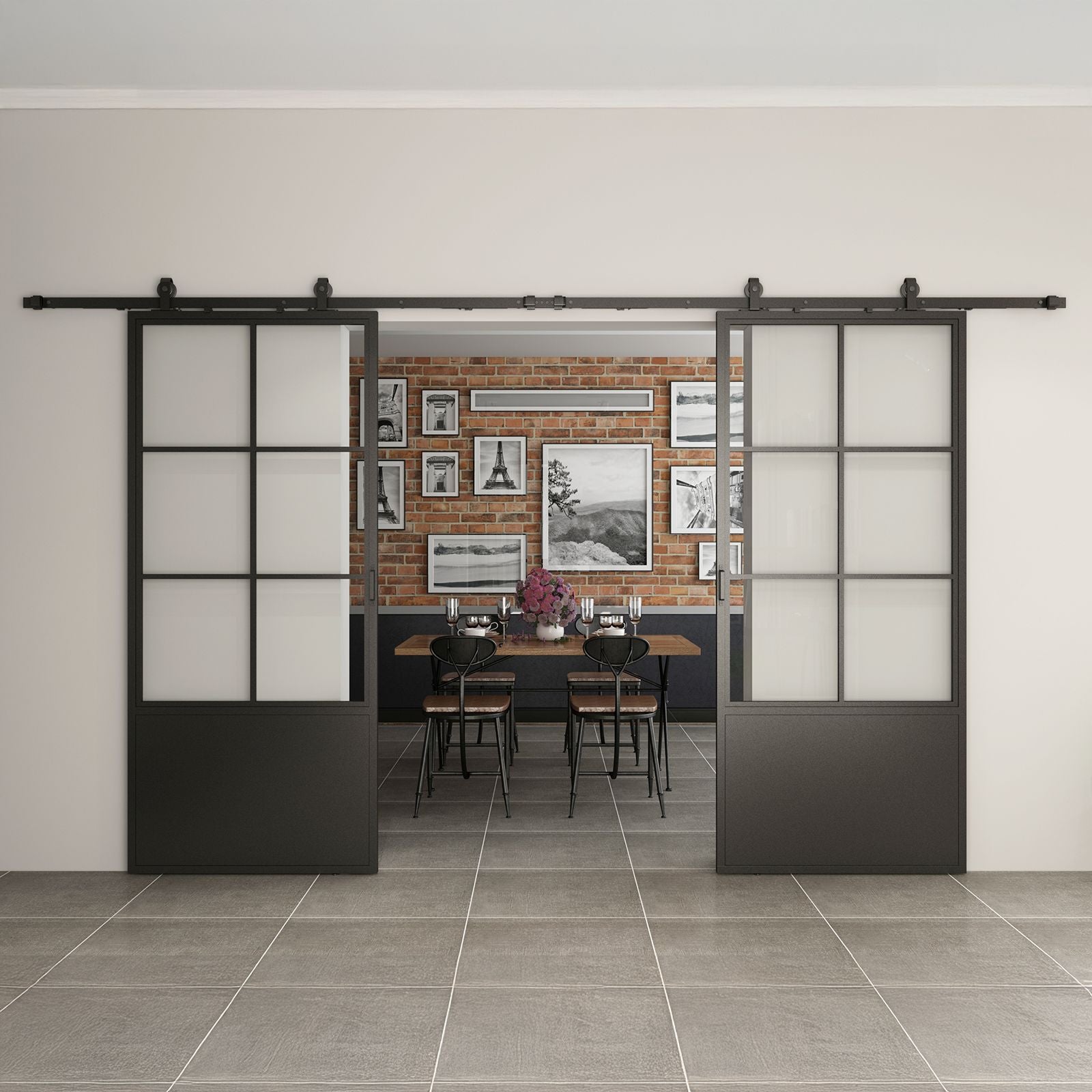 Schulte double porte coulissante intérieure en verre, 205x220 cm, verre ...