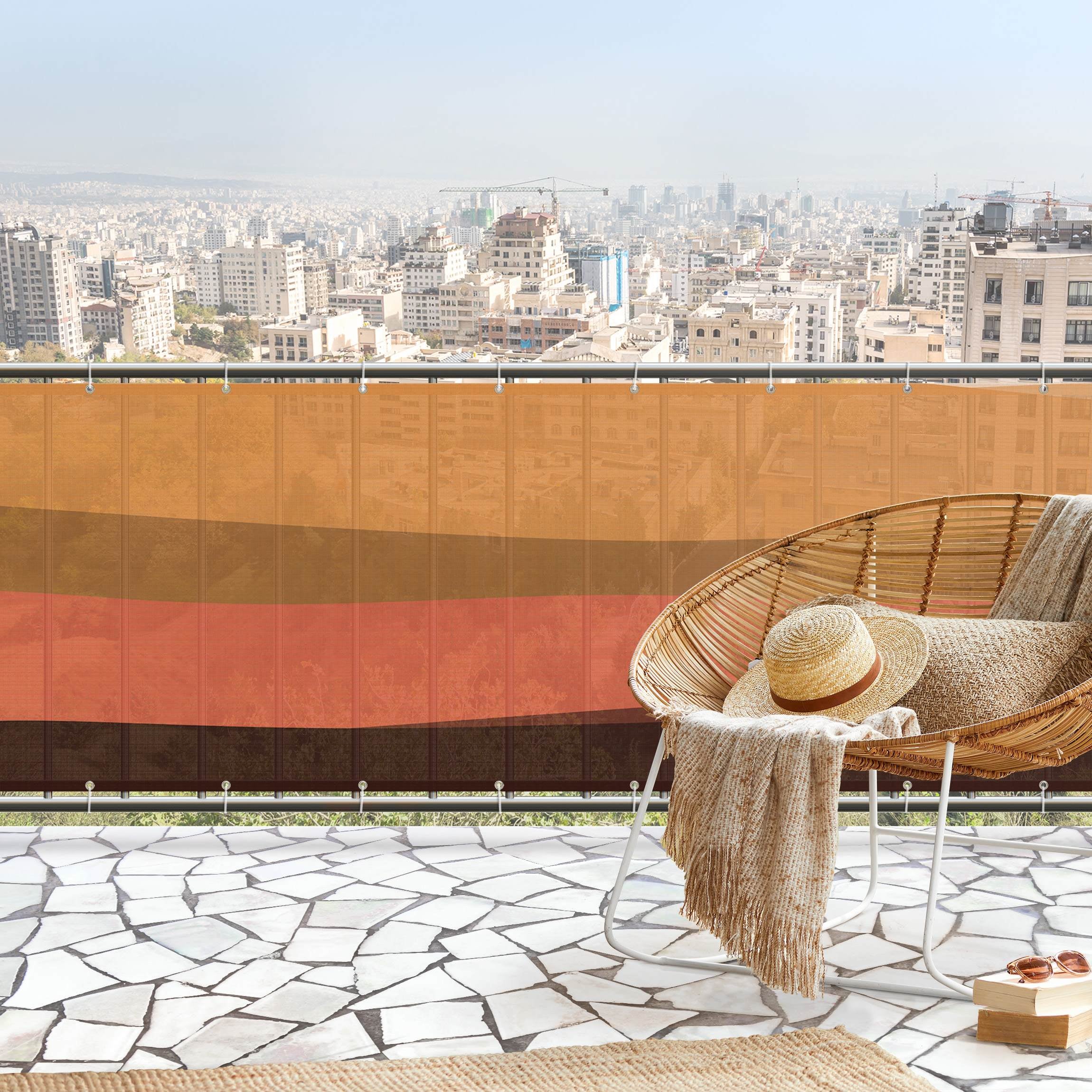 Brise-vue pour balcon - Dunes dans un jeu de couleurs 800 x 100 cm ...