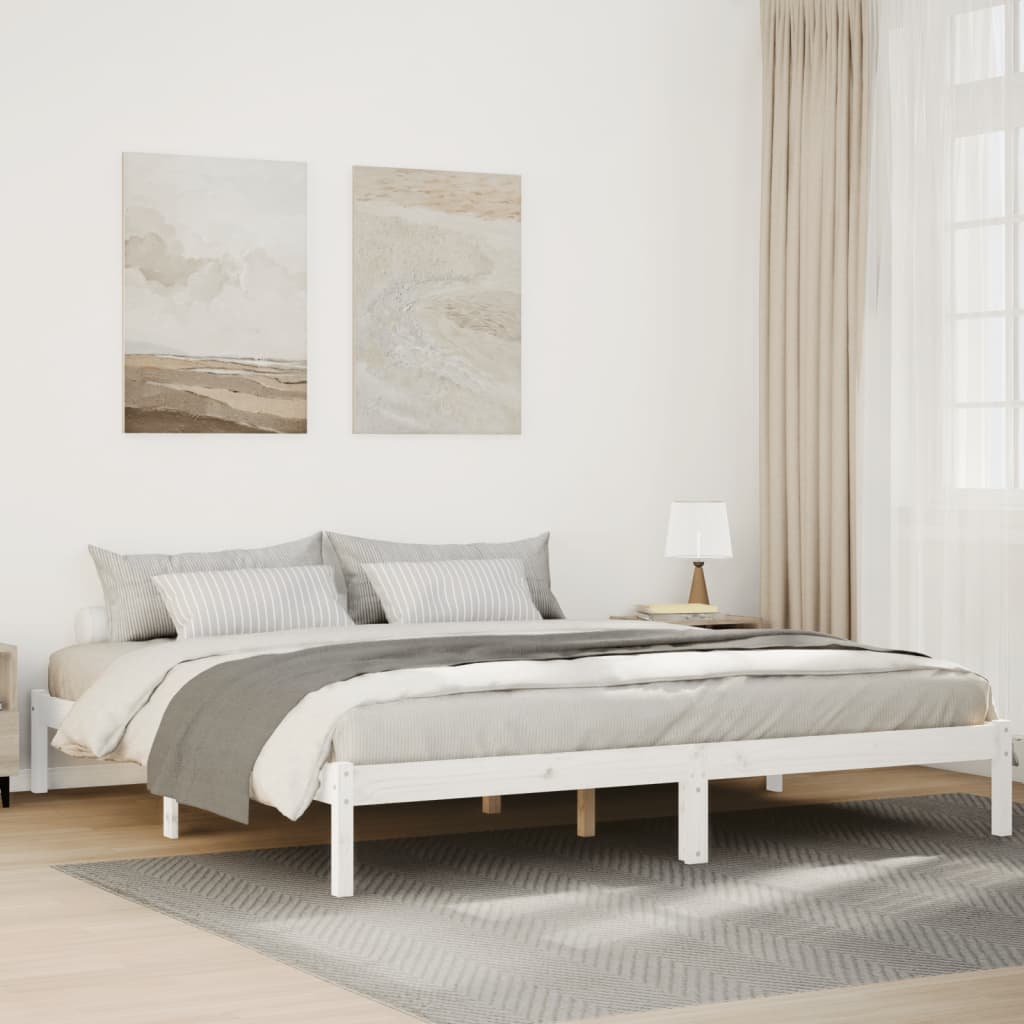 Cadre de lit extra long sans matelas 180x220 cm bois massif pin | Leroy ...