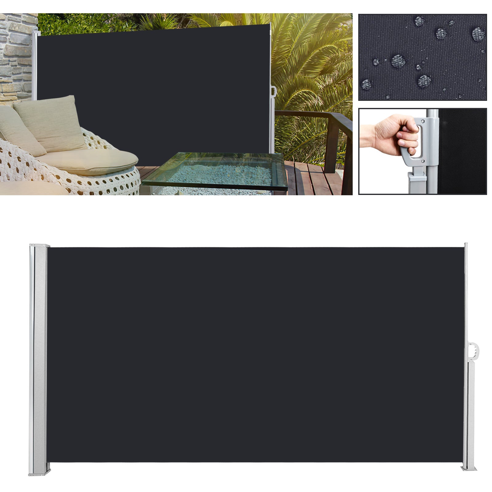 Toldo lateral viento ligero paisaje retráctil toldo lateral jardín ...