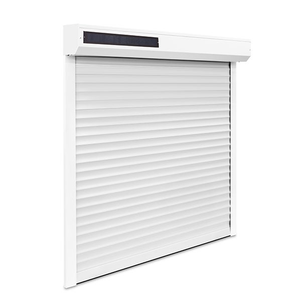 Persianas enrollables exterior con cajón Motorizada a batería con placa ...