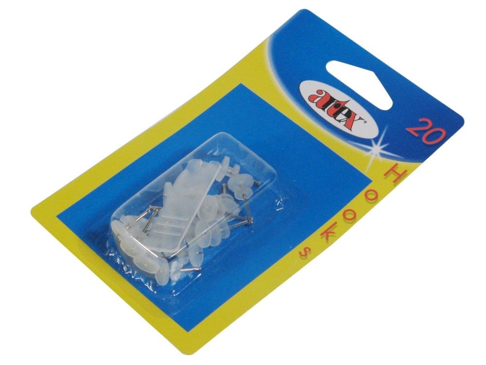 Blister de 20 crochets avec clou blanc de marque Artex | Leroy Merlin