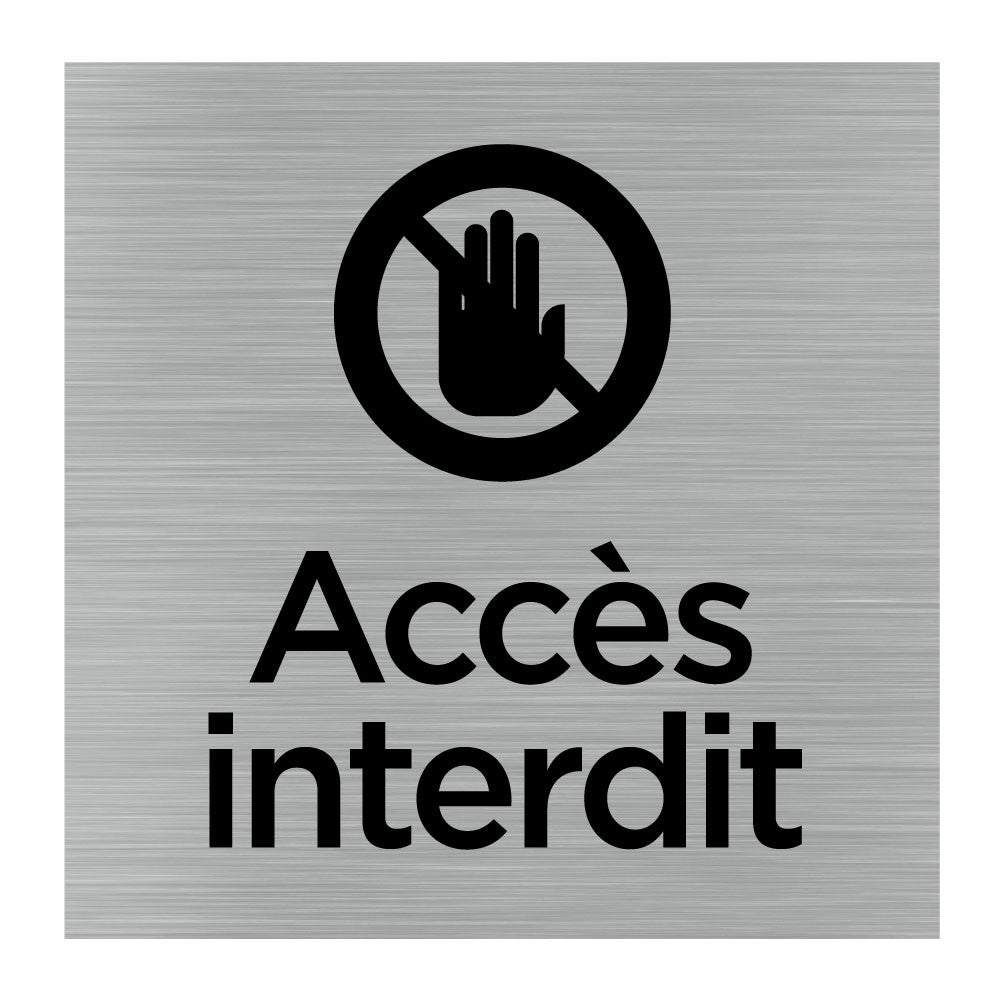 Plaque de porte carré pictogramme accès interdit, 150 x 150 mm (15x15 ...