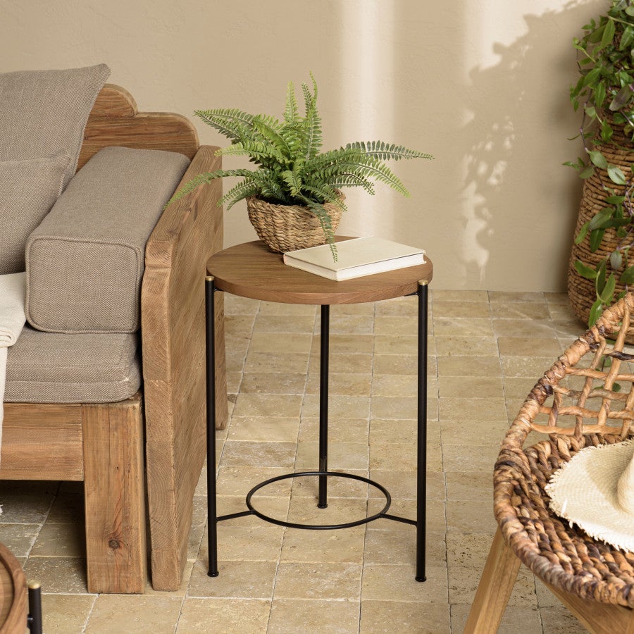 ALIDA - Table d'appoint ronde 3 pieds en métal noir | Leroy Merlin