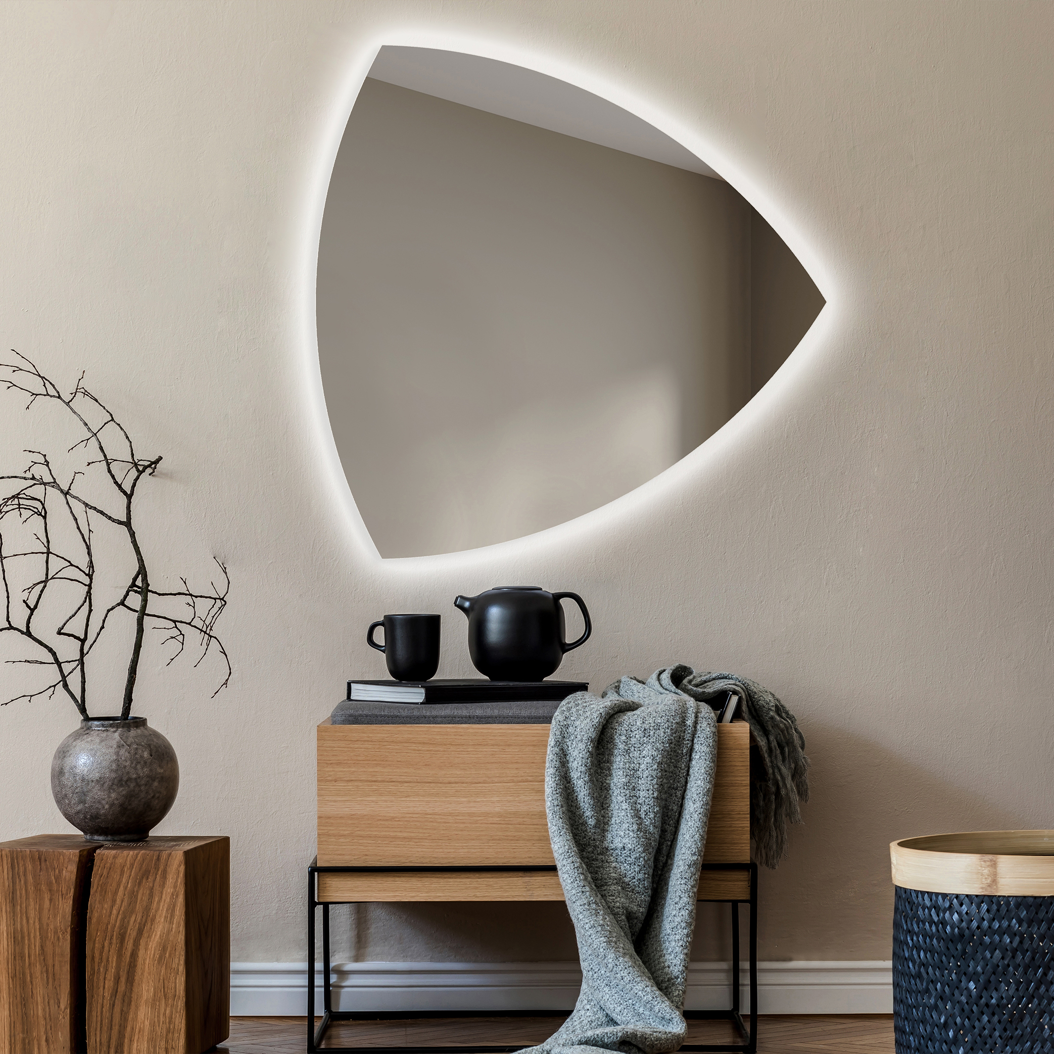 Espejos de Pared Decorativos con LED (64x64cm) Espejo de Pared (TRR221 ...