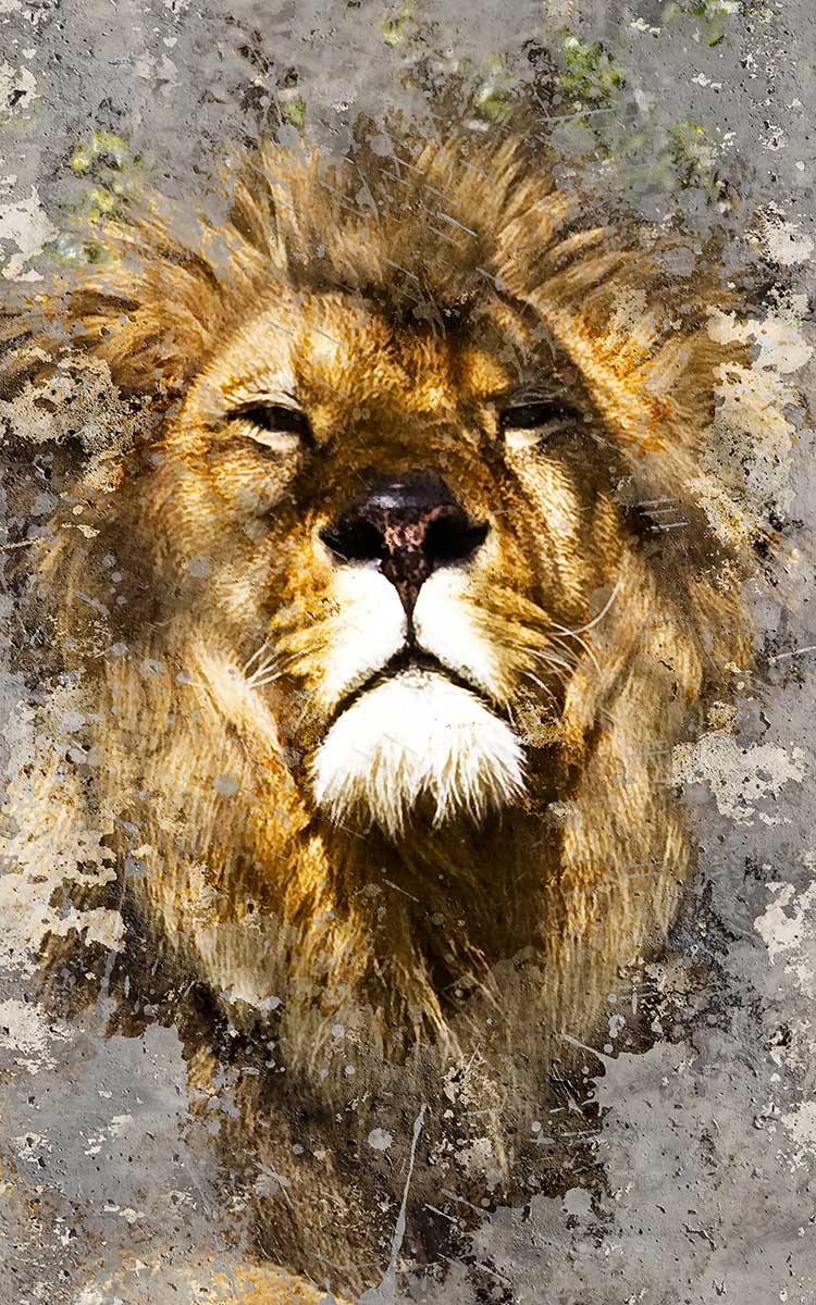 Tableau animaux touche artistique du roi lion - 50x80 cm | Leroy Merlin