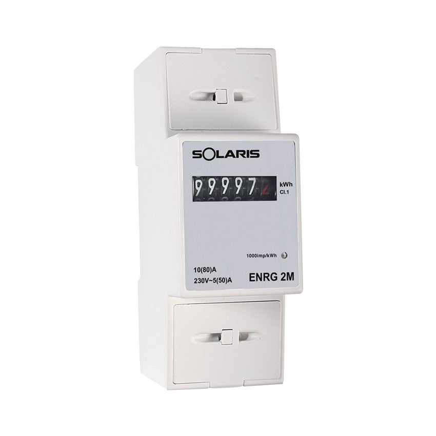 Contador de energía monofásico de 80 A, 2 módulos DIN con salida de ...
