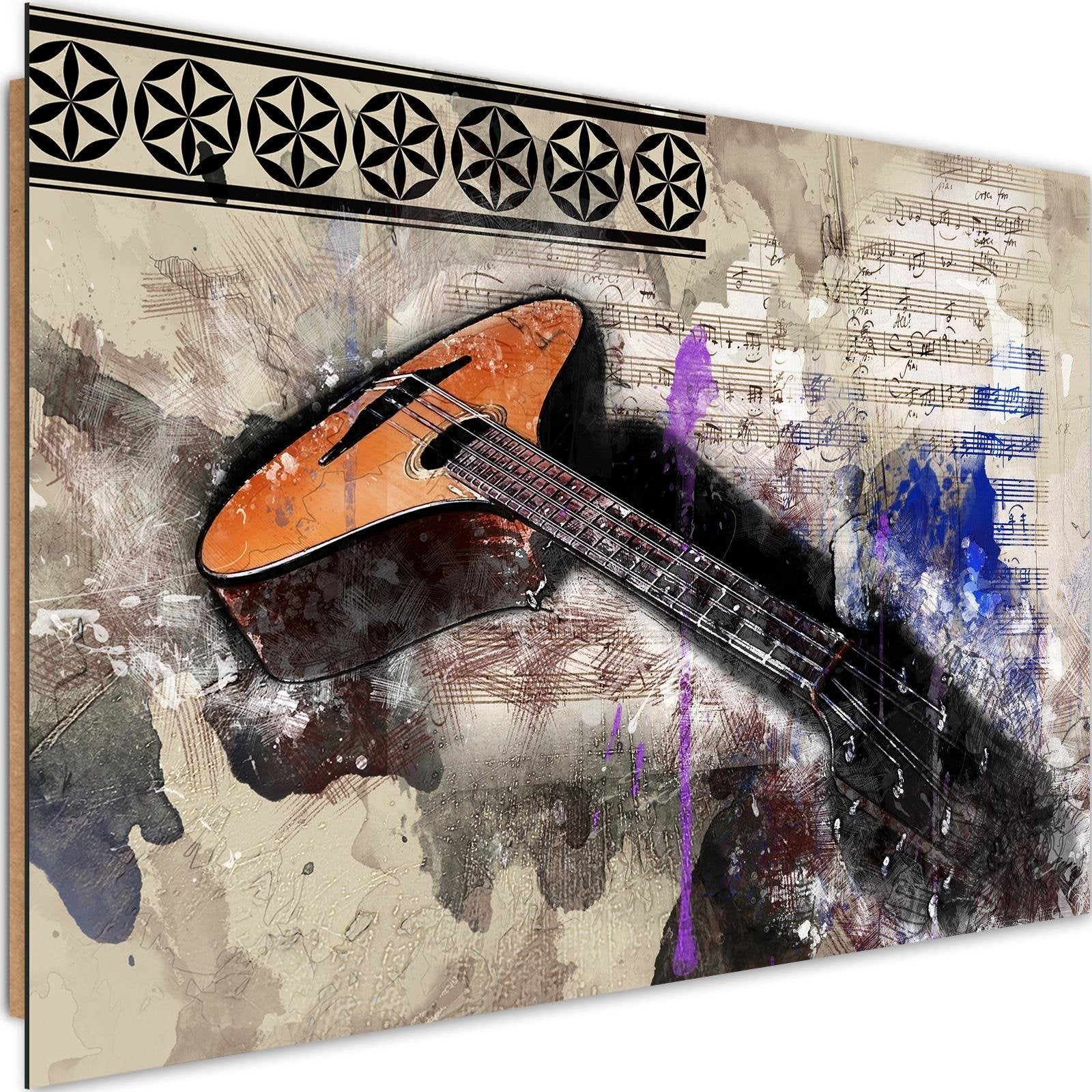 Tableau bois guitare abstraction | Leroy Merlin