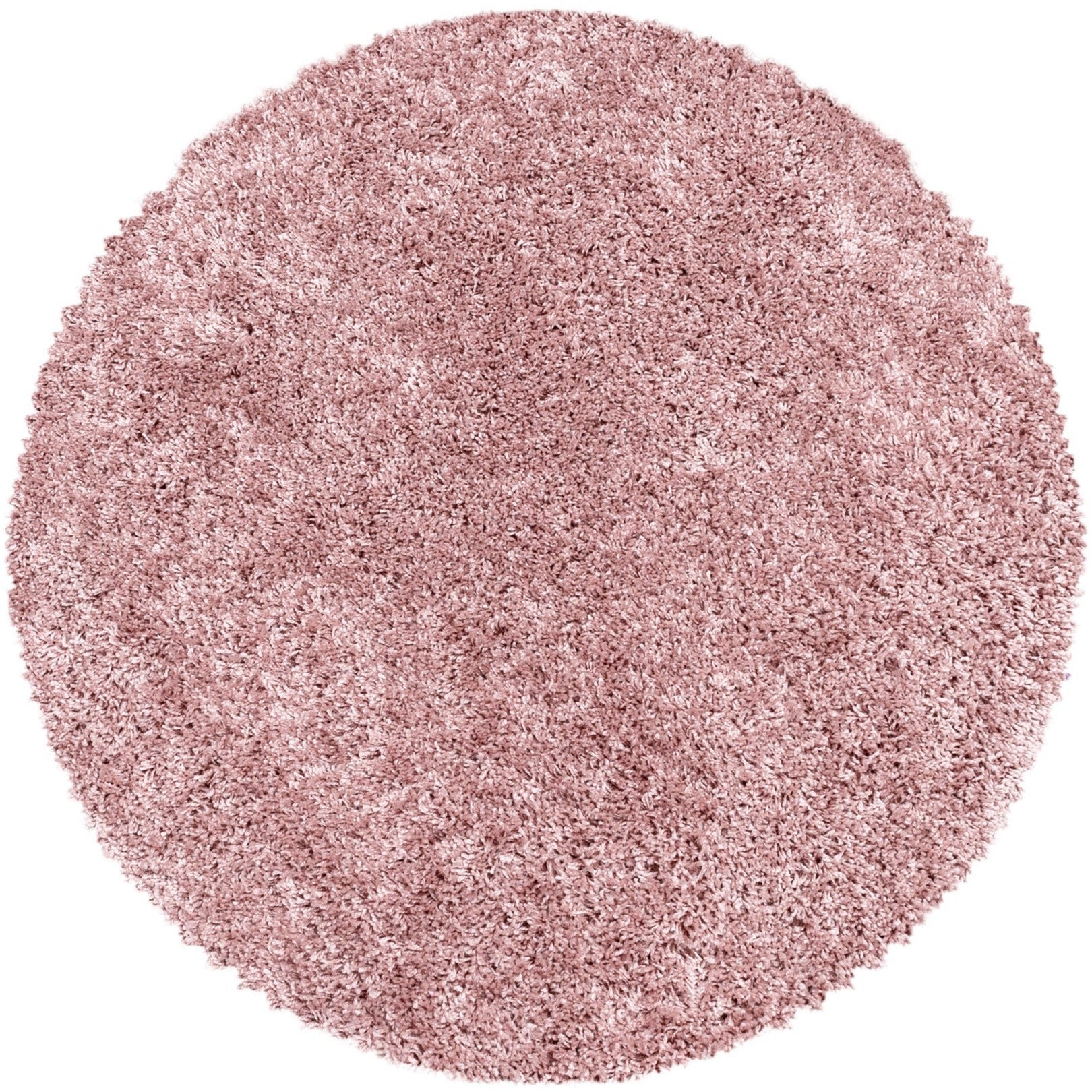 DOUX - Tapis Rond à poils longs doux - Rose 120 x 120 cm | Leroy Merlin