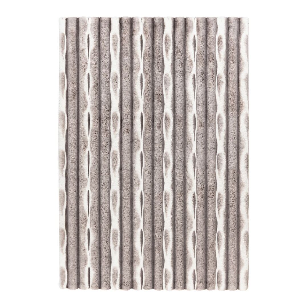 Tapis design en polyester Argenté 40x60 LYNDA | Leroy Merlin
