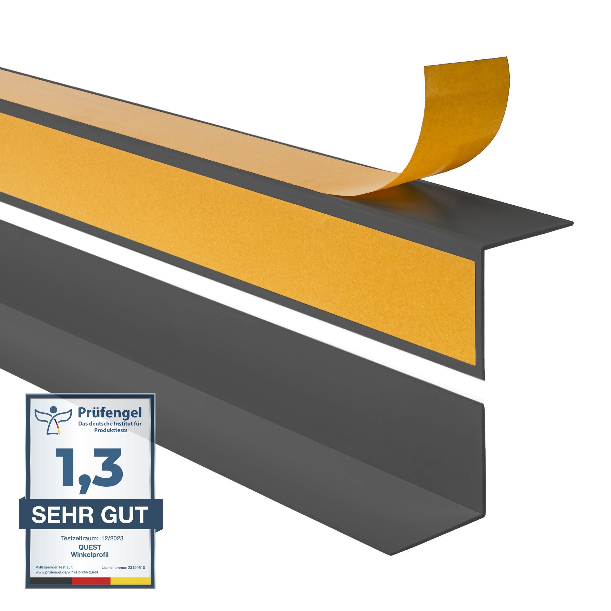 QUEST Perfil angular de PVC 40x40mm, 1.5m, autoadhesivo, ángulo rígido ...