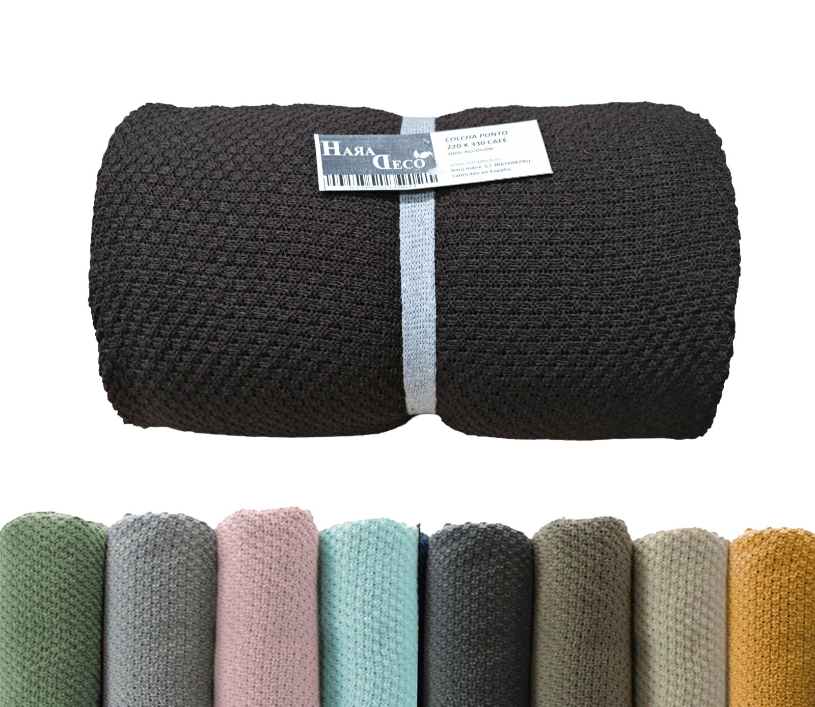 HaraDeco Manta 100% Algodón Suave, Plaid Café Marrón 180x260cm, Colcha ...