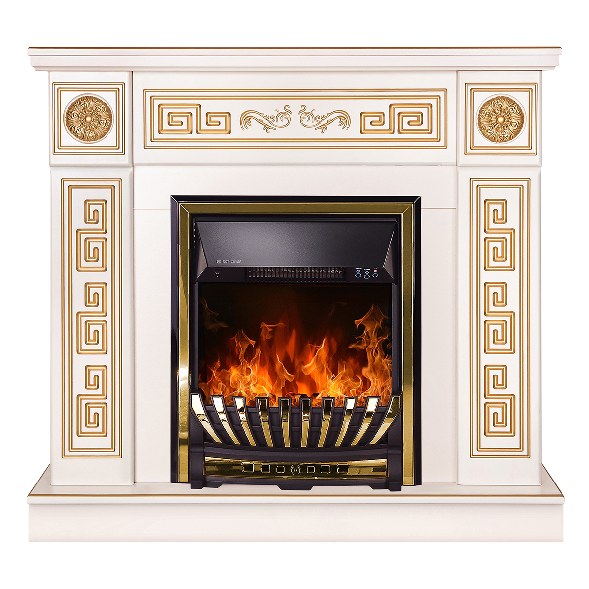 Cheminée électrique Versailles Gold & Meridian, effet flamme, 1020 x ...