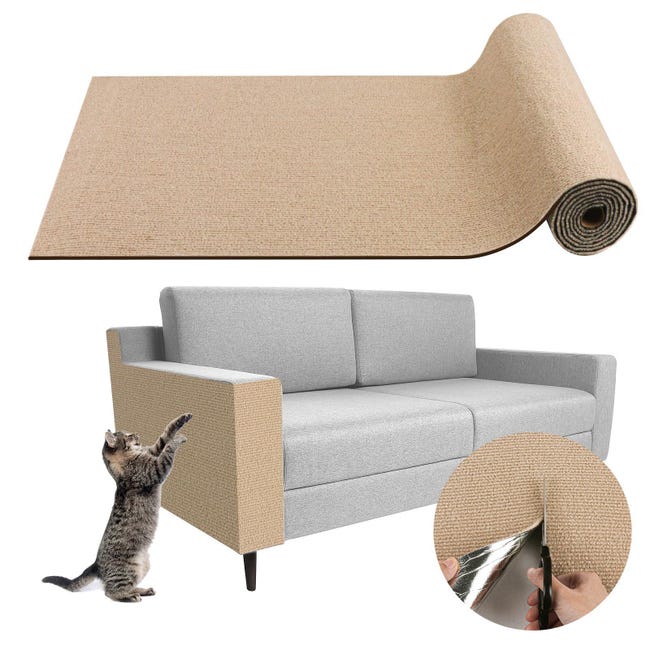 30x100 cm Tapis Griffoir Chat Adhésif, Grattoir Mural pour Canapé ...
