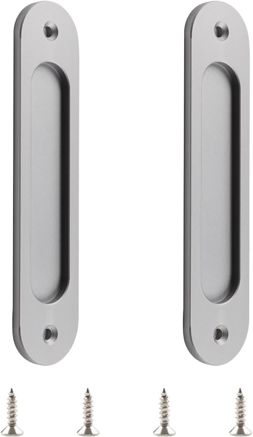 Lot de 2 poignées de porte coulissantes ovales en alliage d'aluminium ...