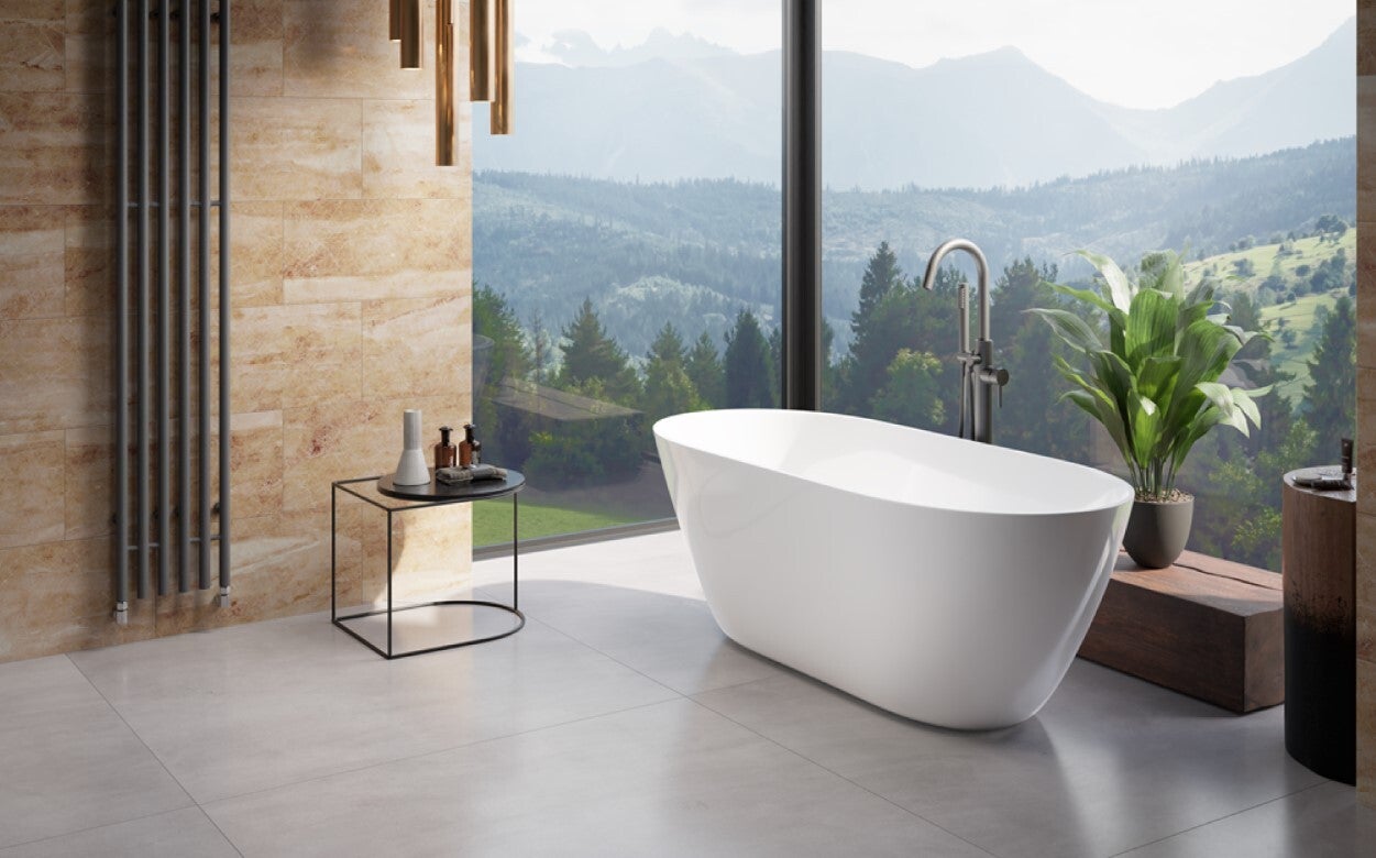 Vasca isola bianca lucida con scarico cromo MOYA 170x70 | Leroy Merlin