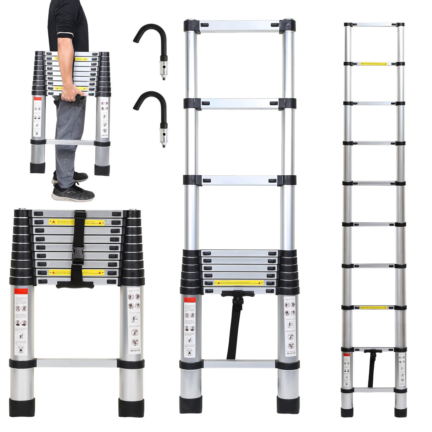 Escalera telescópica Escalera extensible de aluminio ligera ...