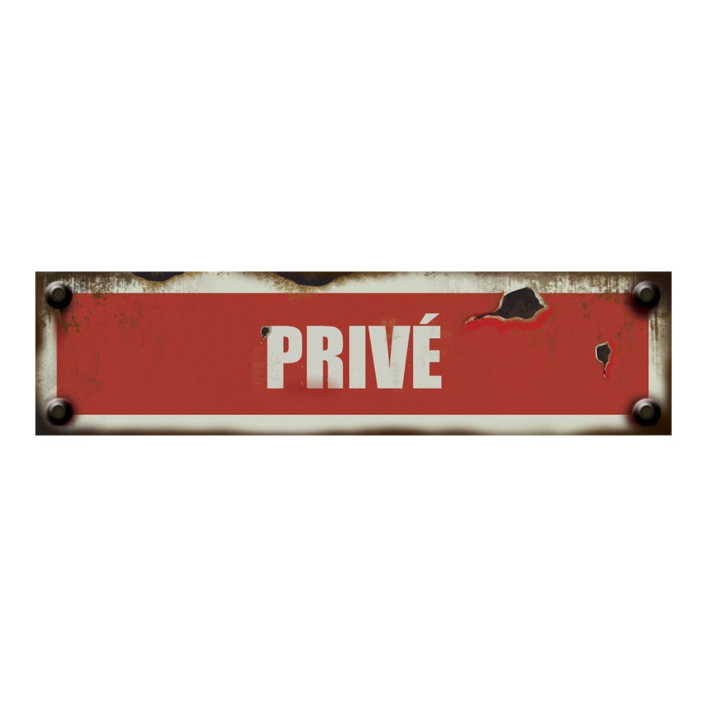 Plaque vintage Privé - Rigide 170x45mm - 4019383 | Bricoman