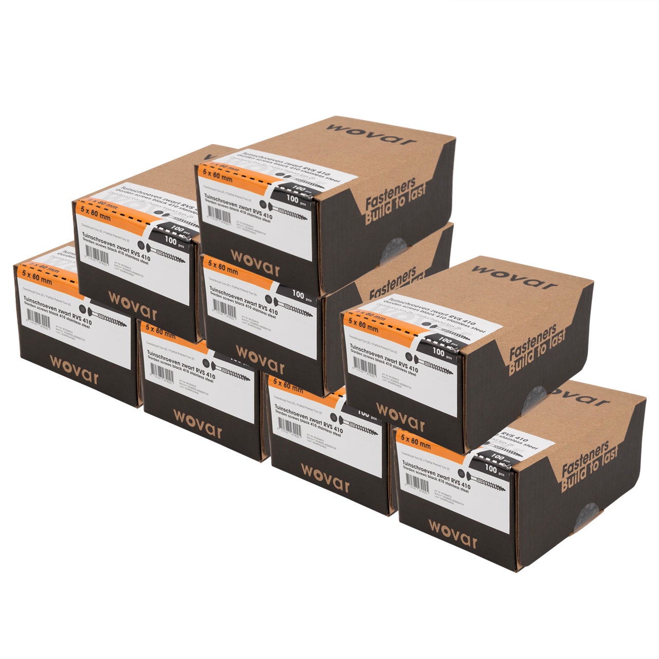 Wovar Vis de bardage en bois Acier inoxydable 410 5 x 80 mm Torx 25 ...