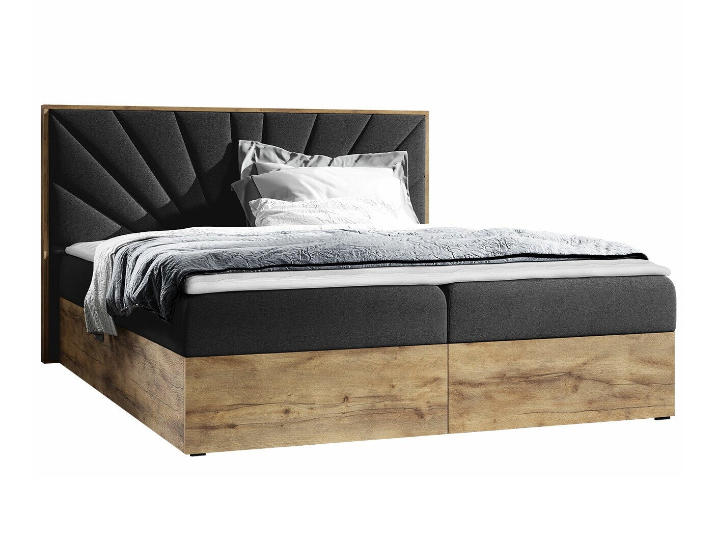 Letto continentale Baltimore 191, Continentale, Doppio, Nero, 180x200 ...