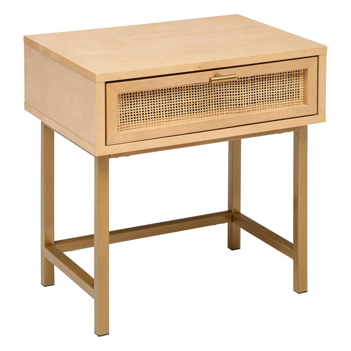 Tables de chevet "Rayo" en métal & bouleau 1 tiroir H50cm - Atmosphera créateur d'intérieur ...