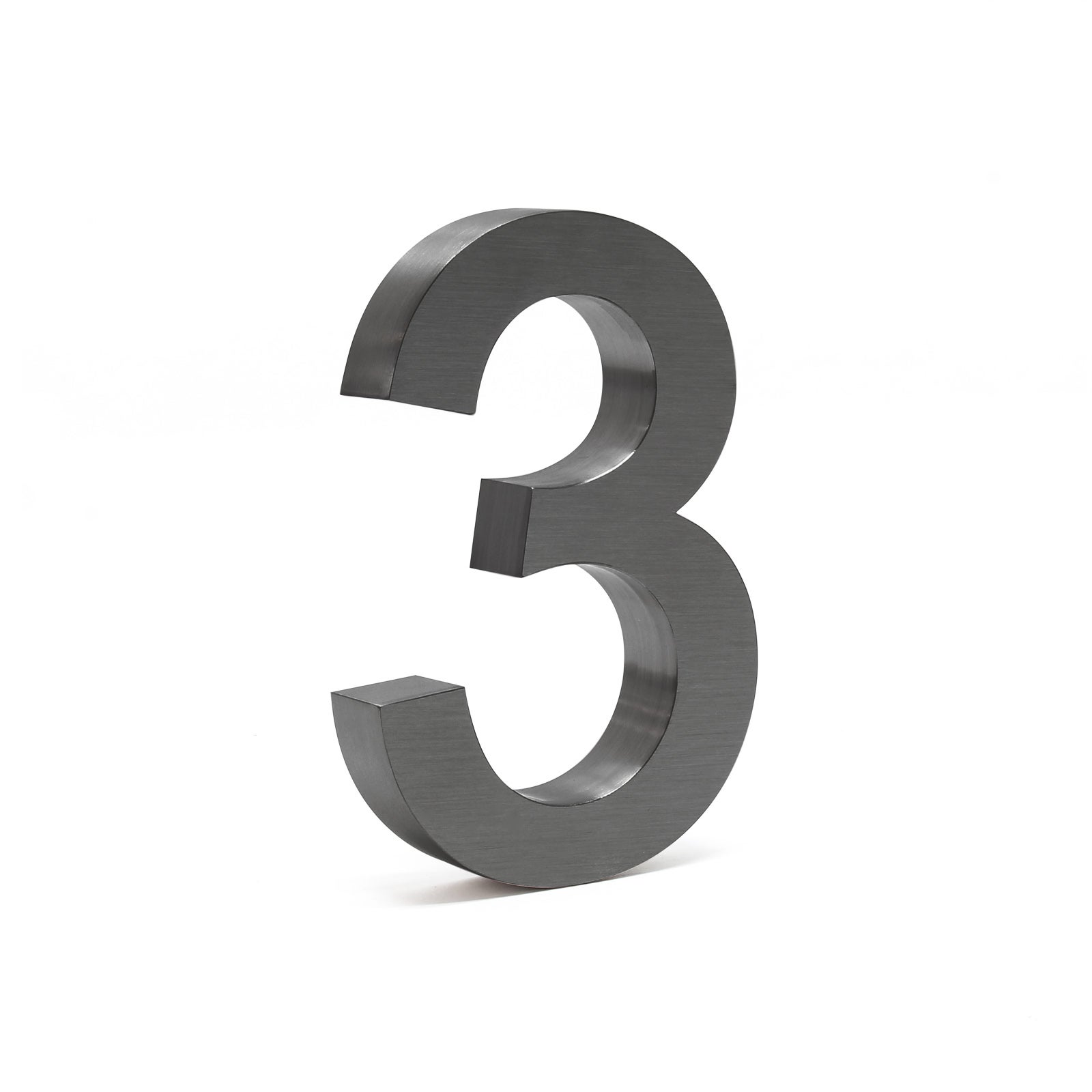 Wiltec Numero civico "3" 3D Arial 20 cm antracite acciaio uso esterno ...