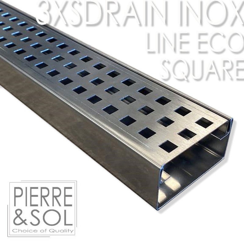 Canal de drenaje de acero inoxidable, 3,5 cm de altura - 3XSDRAIN INOX ...