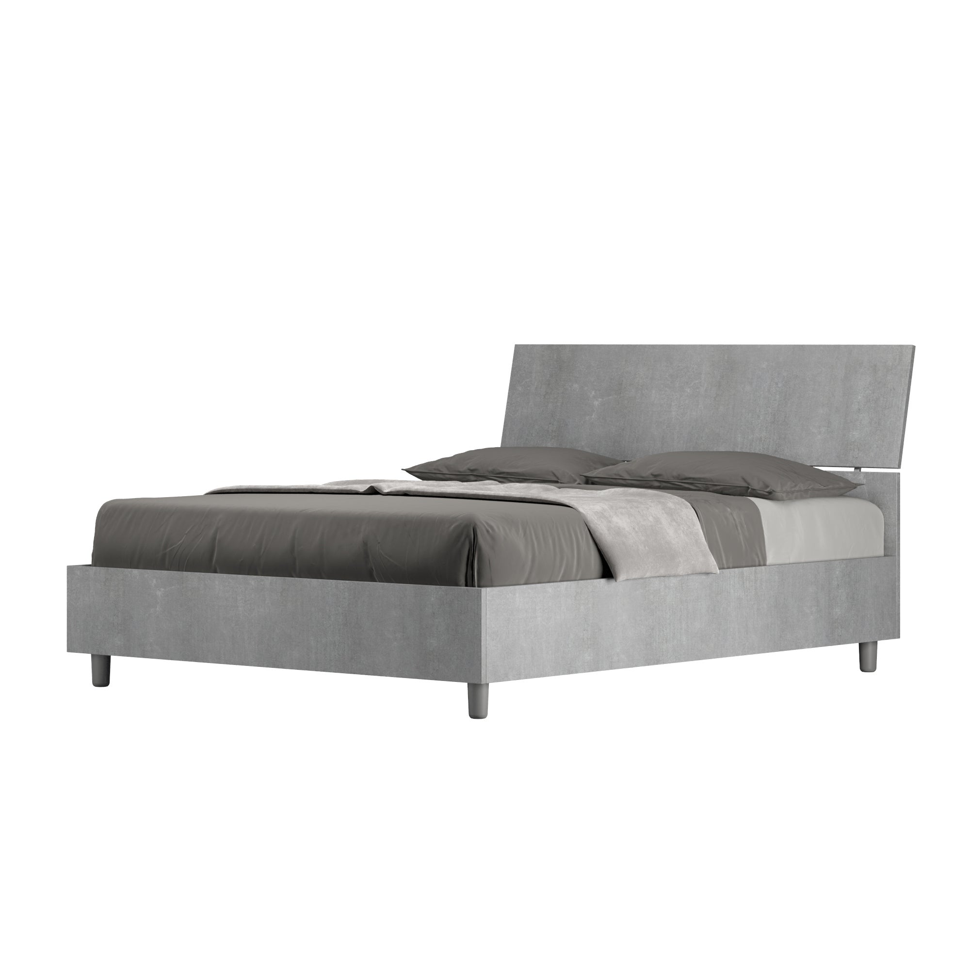 Lit sans sommier 140x200 Tête de lit inclinée béton Demas | Leroy Merlin