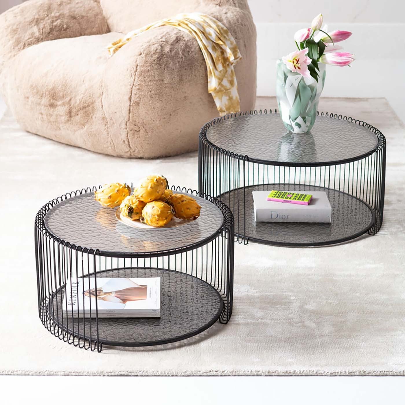 Tables basses Wire Double Bubble noires set de 2 Kare Design | Leroy Merlin
