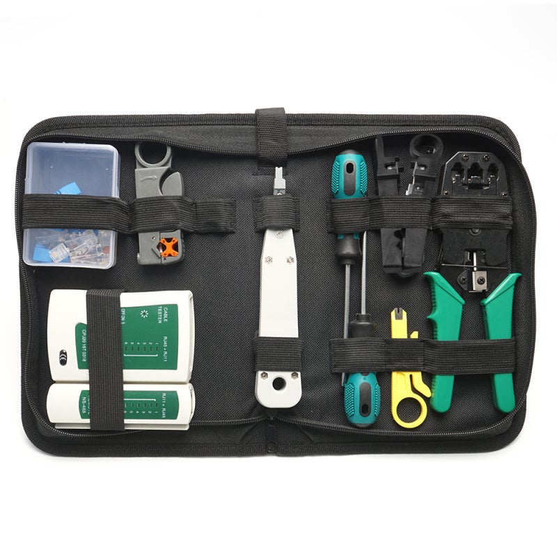 Boîte à outils，Sac de rangement, kit d'outils réseau de 14 pièces ...