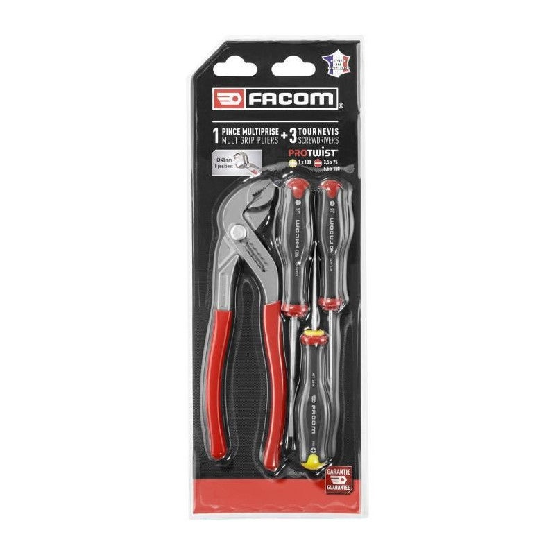 FACOM SET DE 3 TOURNEVIS + 1 PINCE MULTIPRISE | Leroy Merlin